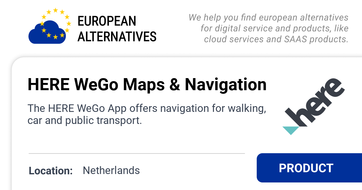 HERE WeGo Maps & Navigation | European Alternatives