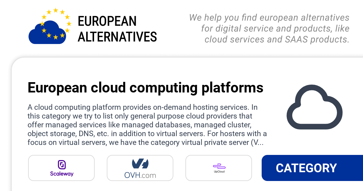 European cloud computing platforms | European Alternatives