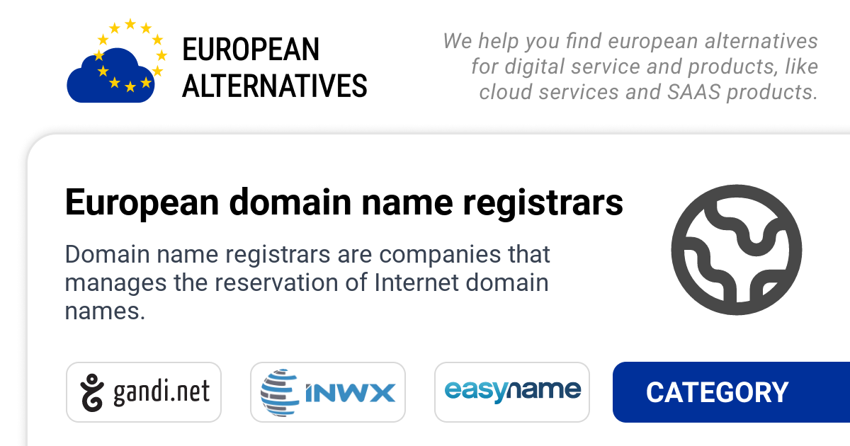 European domain name registrars | European Alternatives
