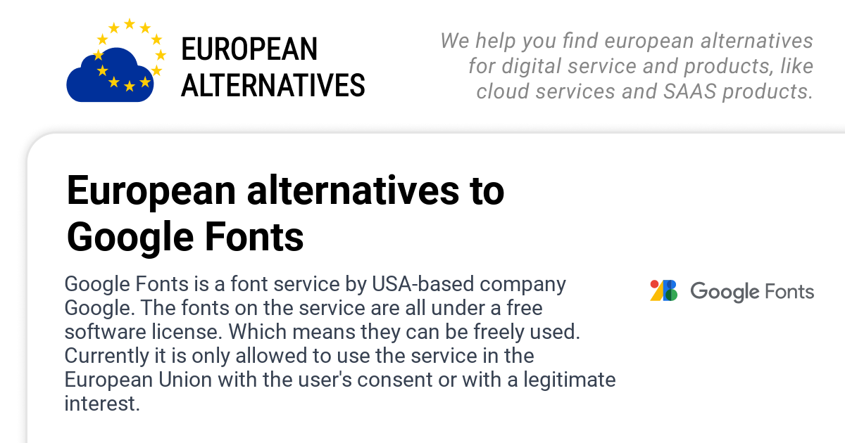European alternatives to Google Fonts | European Alternatives